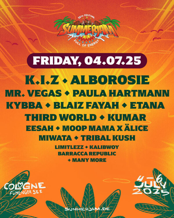 SummerJam Festival 2025 | Fühlinger See, Cologne | 04/06-07-2025